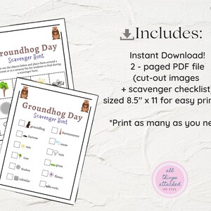 Groundhog Day Scavenger Hunt | Printable Groundhog Day Activity for ...