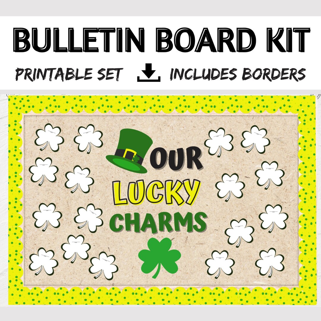 St. Patricks Themed Bulletin Board Printable Bulletin Board - Etsy