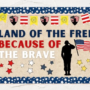 Veterans Day Bulletin Board Idea | Printable Bulletin Board Kit | Land ...