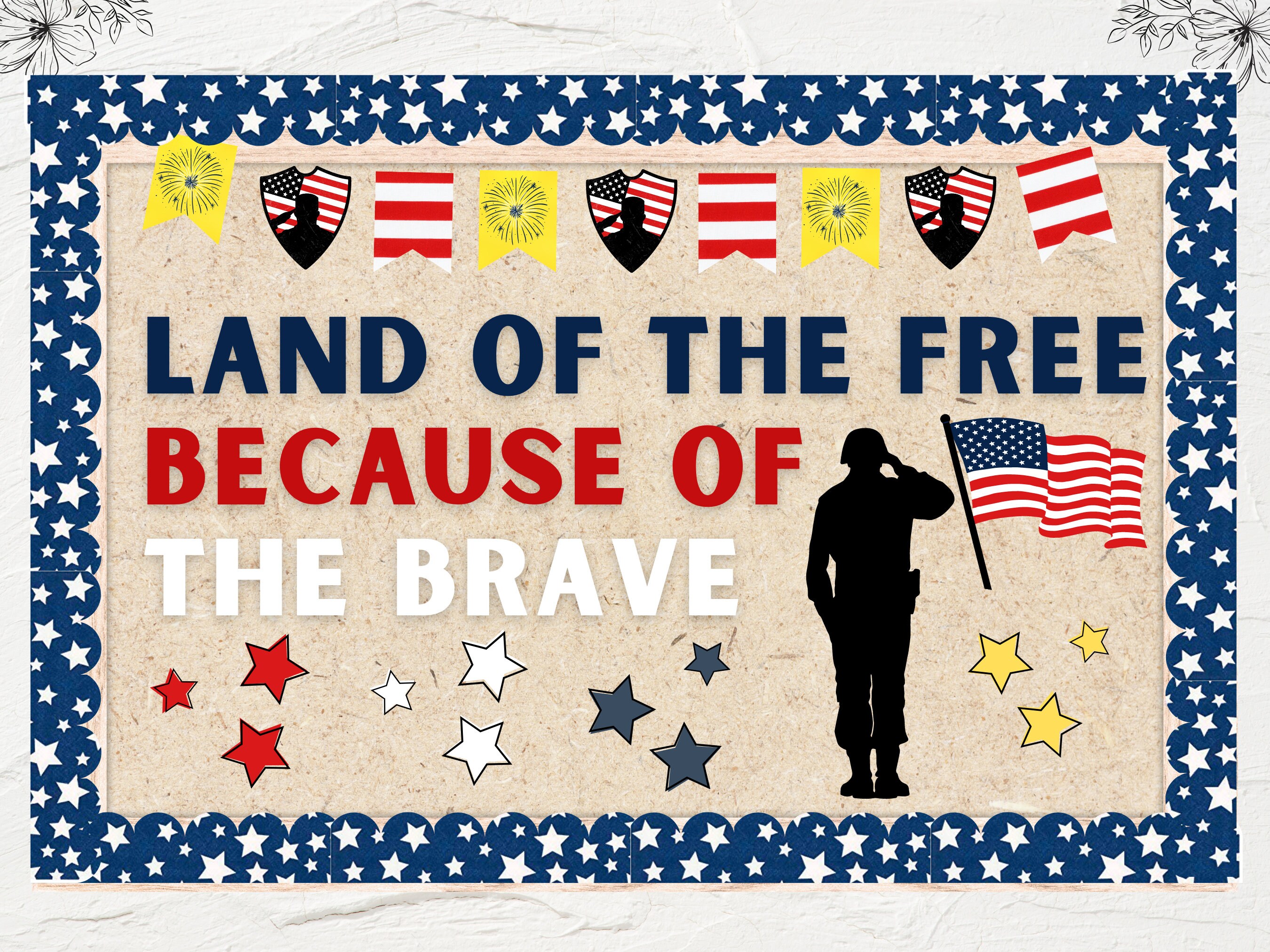 Veterans Day Bulletin Board Idea | Printable Bulletin Board Kit | Land ...