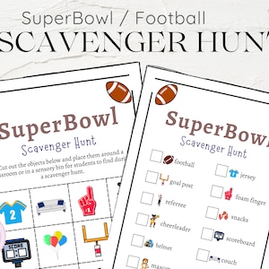 Superbowl Scavenger Hunt | Printable Superbowl Activity for Kids ...