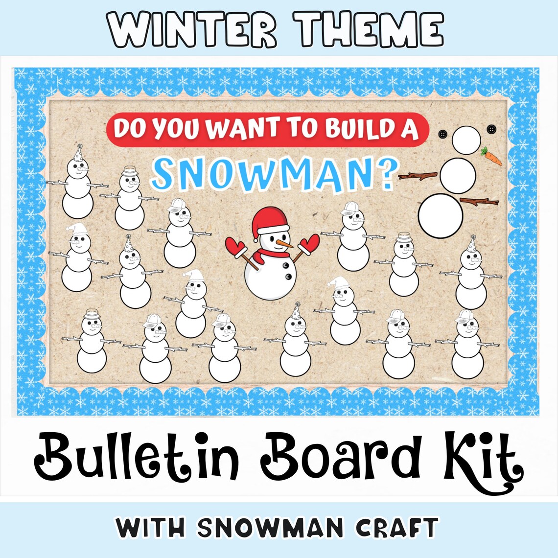 Winter Bulletin Board Kit | Printable January Bulletin Board Set ...