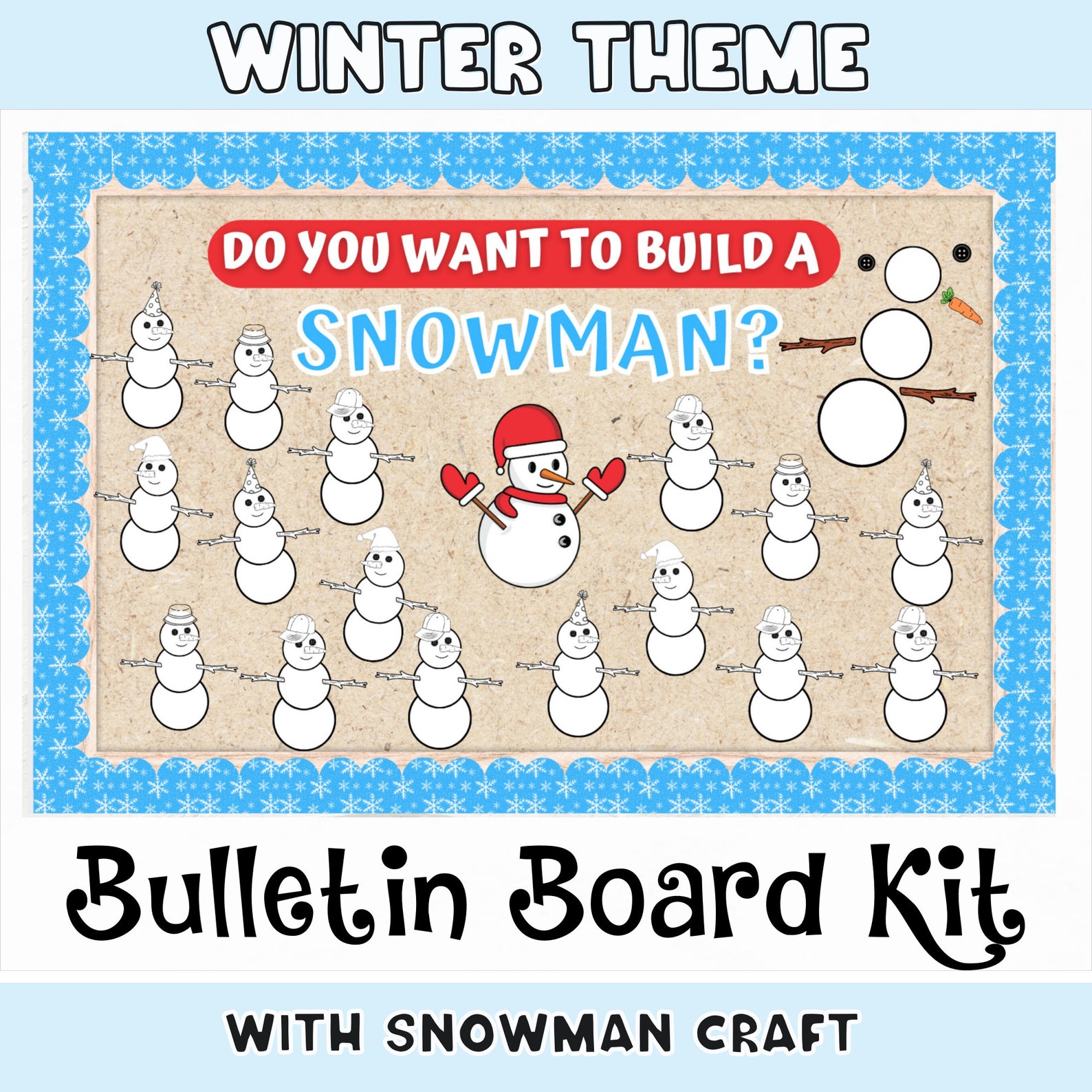 Winter Bulletin Board Kit | Printable January Bulletin Board Set ...