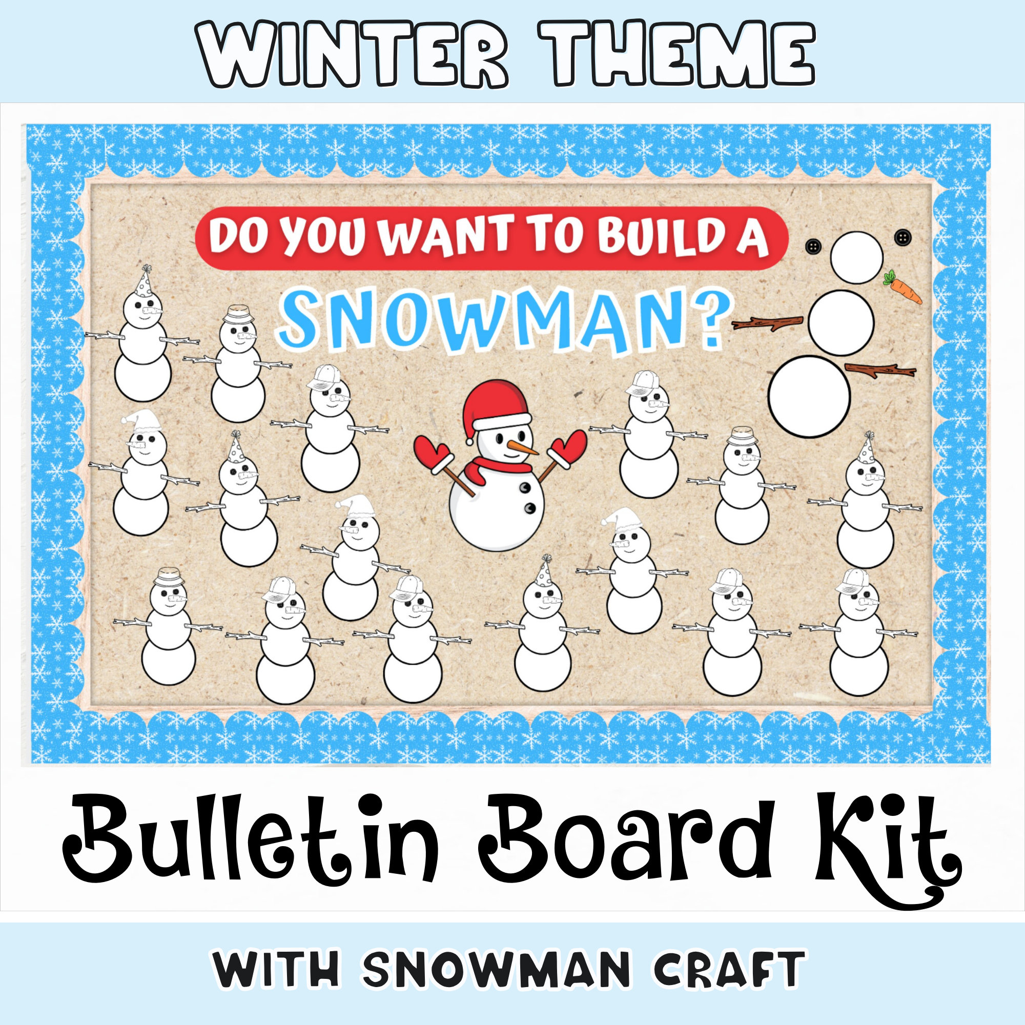 Winter Bulletin Board Kit | Printable January Bulletin Board Set ...