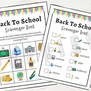 Back to School Scavenger Hunt | Printable Back to School Activity for ...
