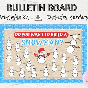 Winter Bulletin Board Kit Printable January Bulletin Board - Etsy