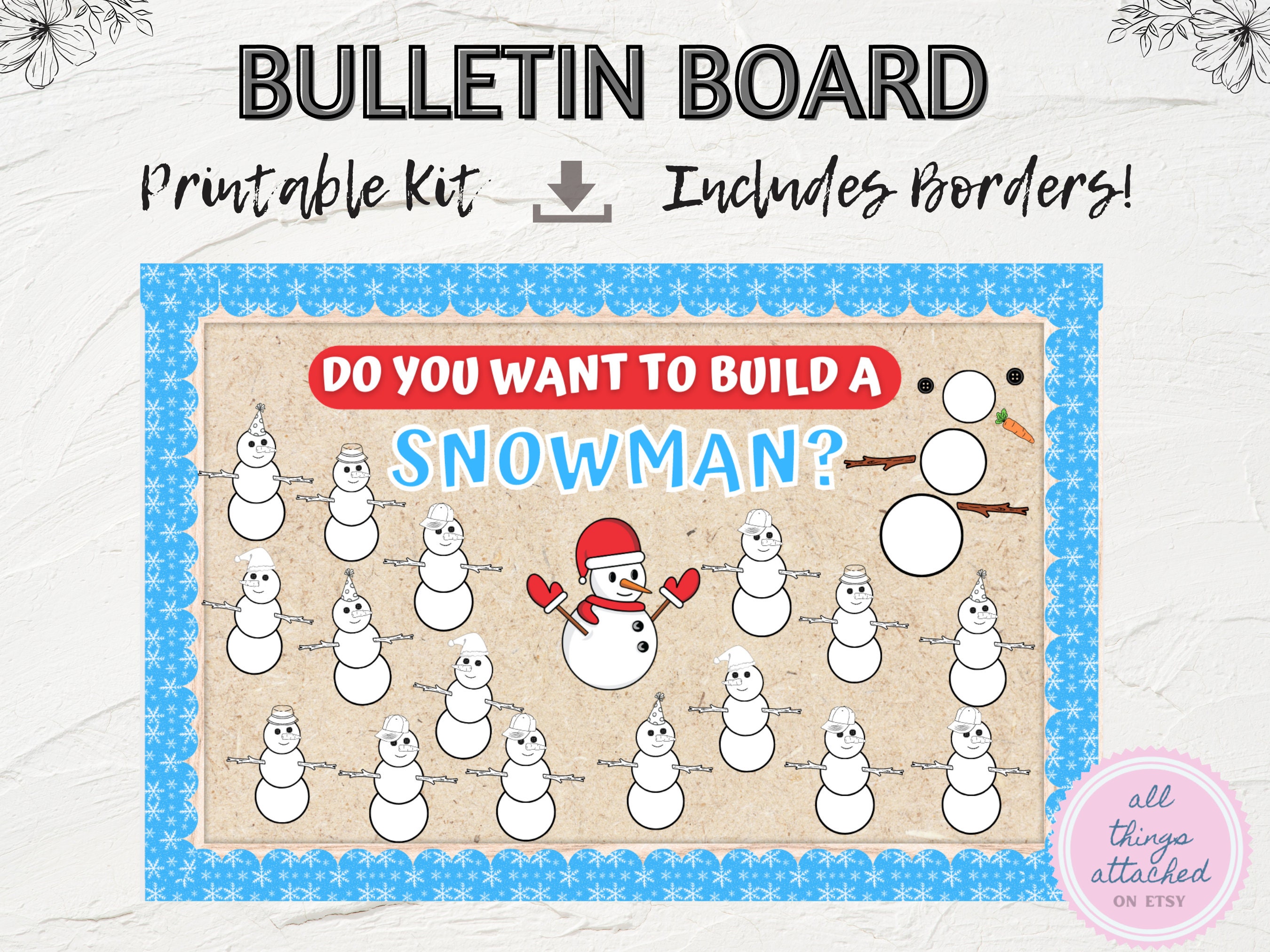 Winter Bulletin Board Kit Printable January Bulletin Board - Etsy