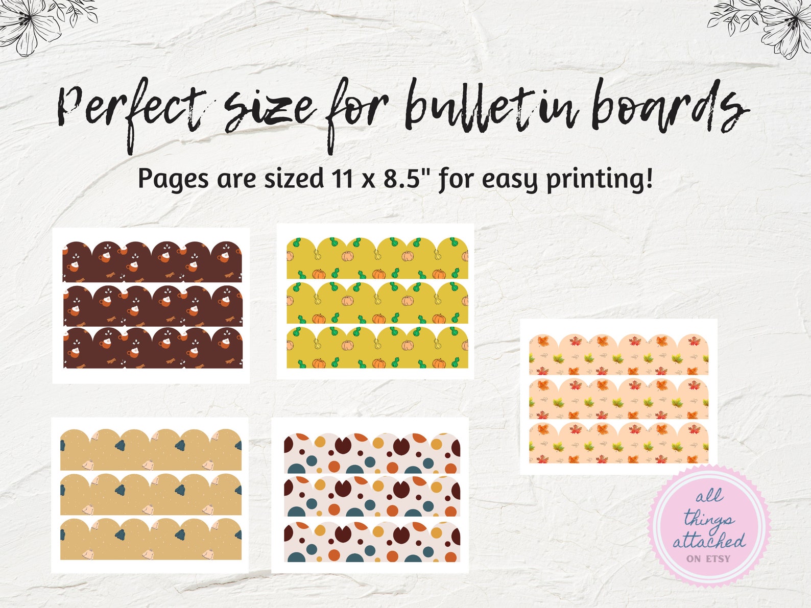Fall Bulletin Borders | Printable Bulletin Board Borders | Classroom ...