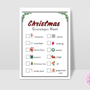 Christmas Scavenger Hunt | Printable Christmas Game | Kids Christmas ...