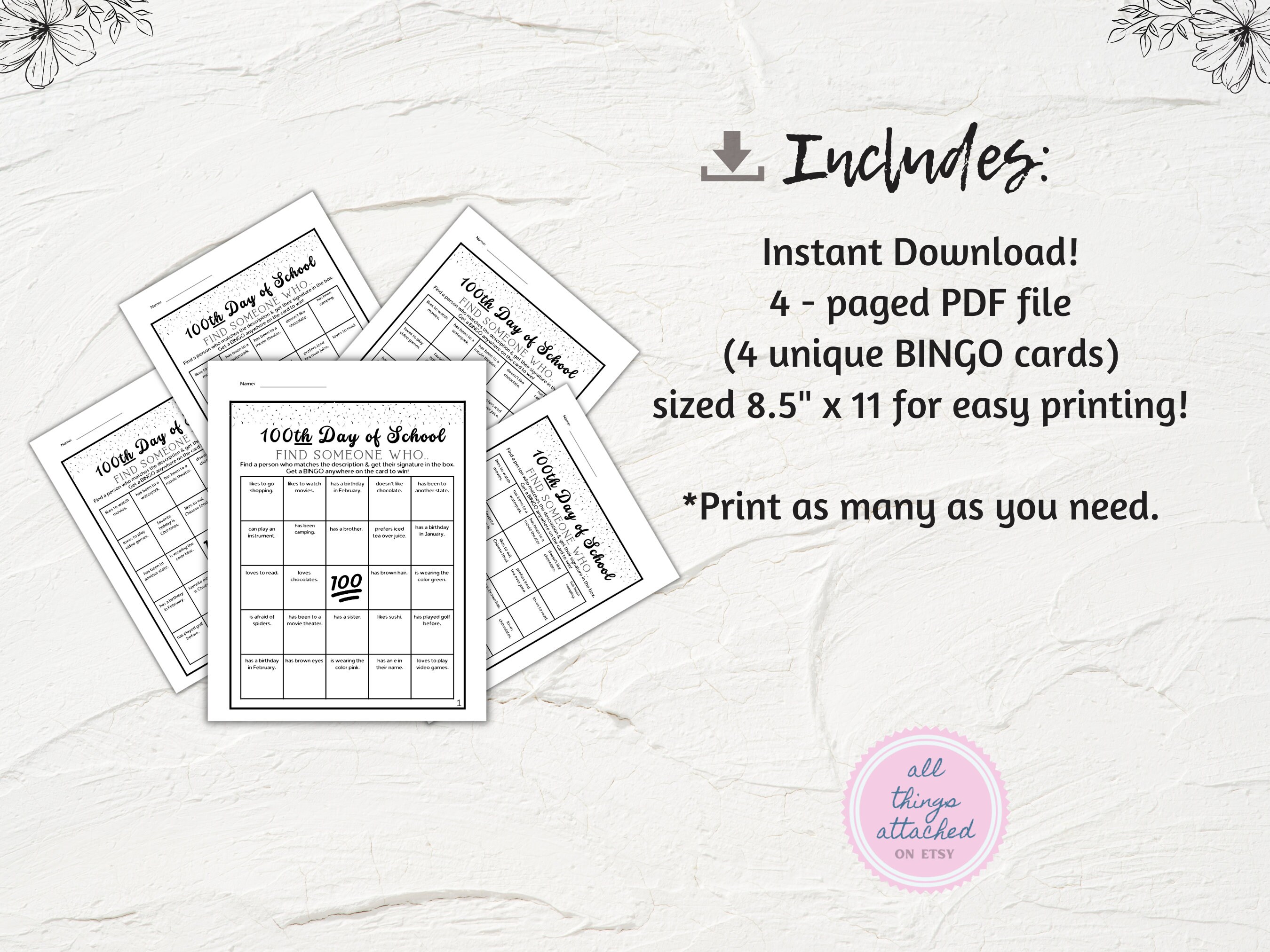 100th Day Of School Games Printable Classroom Bingo 100th Day Activity 100th-day-of-school-games-printable-classroom-bingo-100th-day-activity