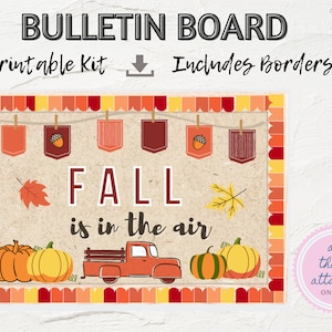 Fall Bulletin Board | Printable Pumpkin Themed Board Set | Autumn ...