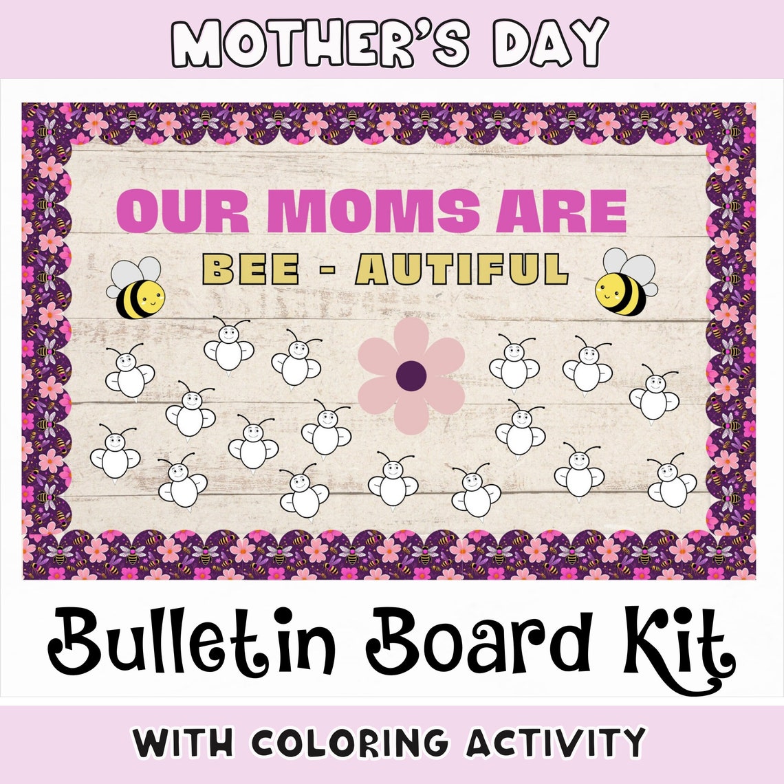 Mother's Day Themed Bulletin Board | Printable Mother's Day Board Set ...