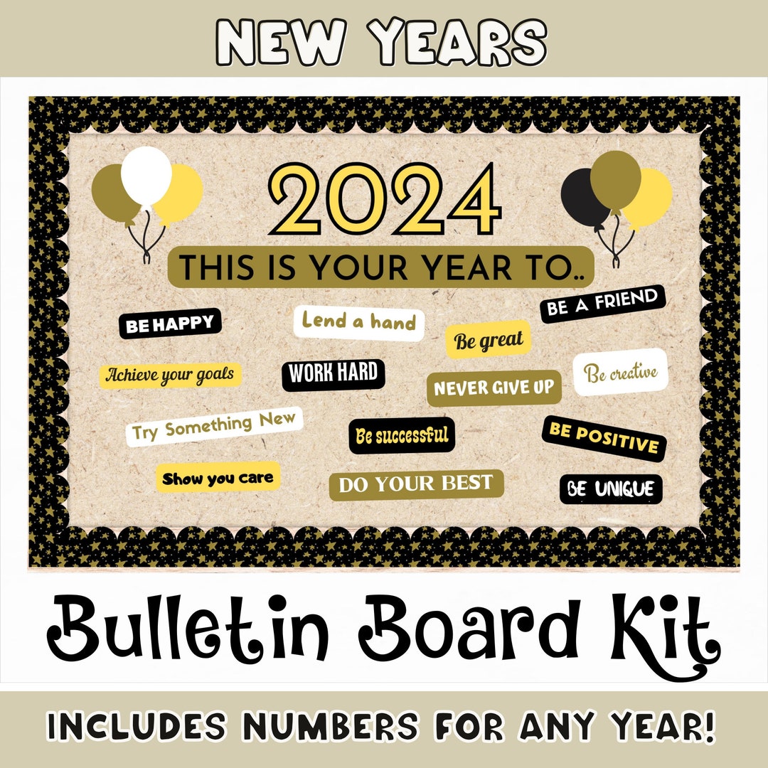New Year Bulletin Board Idea Printable Bulletin Board Kit January ...