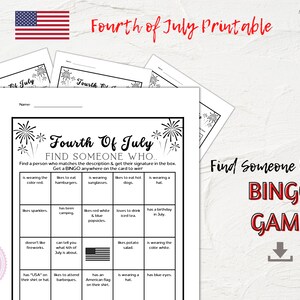 4th of July Games | Printable Fourth of July Bingo | Party Game ...