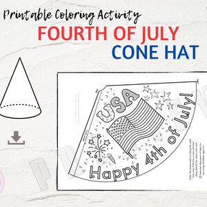 4th of July Activity | Printable Party Hat Craft | Kid's Independence ...