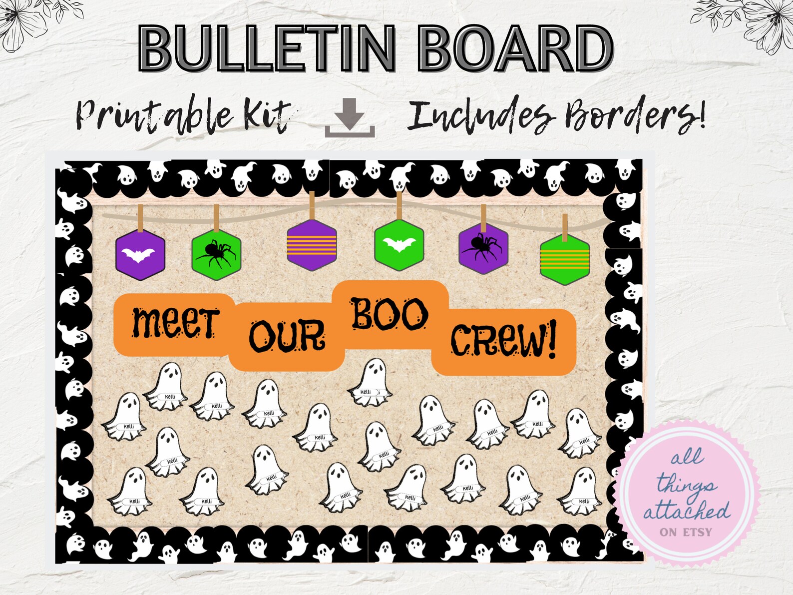 Halloween Bulletin Board Meet Our Boo Crew Printable - Etsy