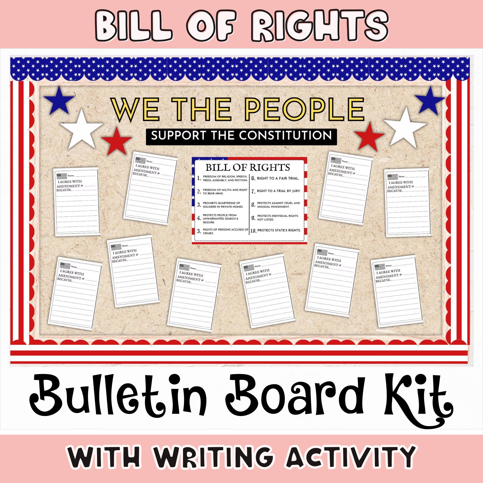 Constitution Bulletin Board Idea | Printable Bill of Rights Bulletin ...