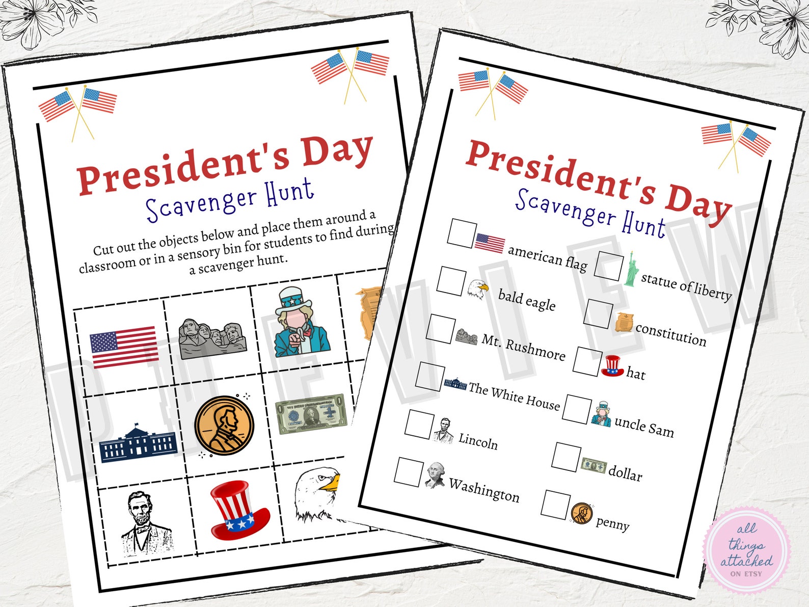 President's Day Scavenger Hunt | Printable President's Day Activity for ...