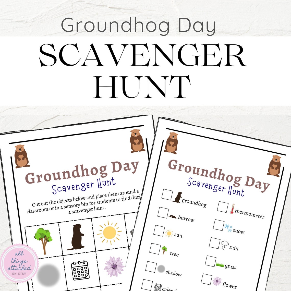 Groundhog Day Scavenger Hunt | Printable Groundhog Day Activity for ...
