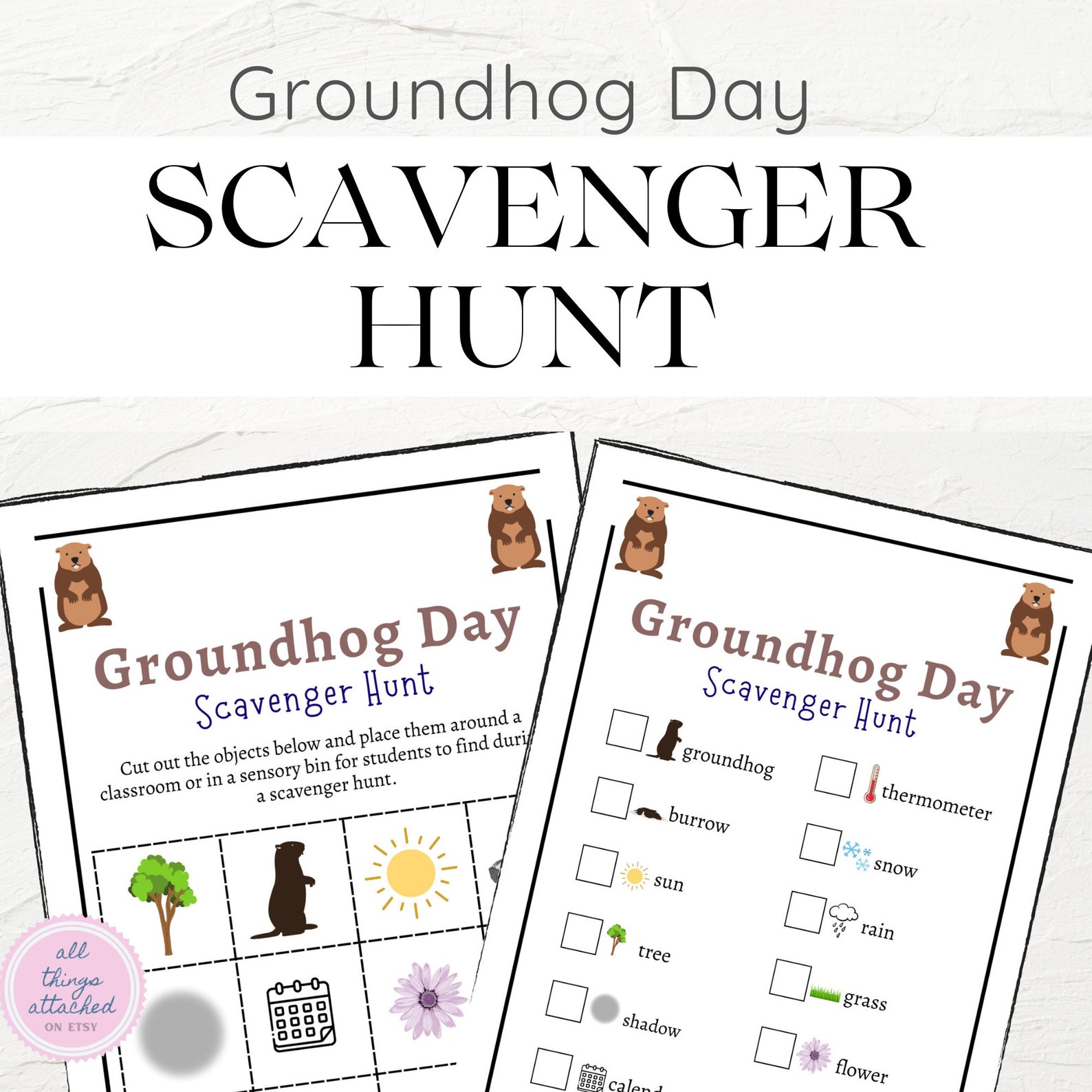 Groundhog Day Scavenger Hunt | Printable Groundhog Day Activity for ...