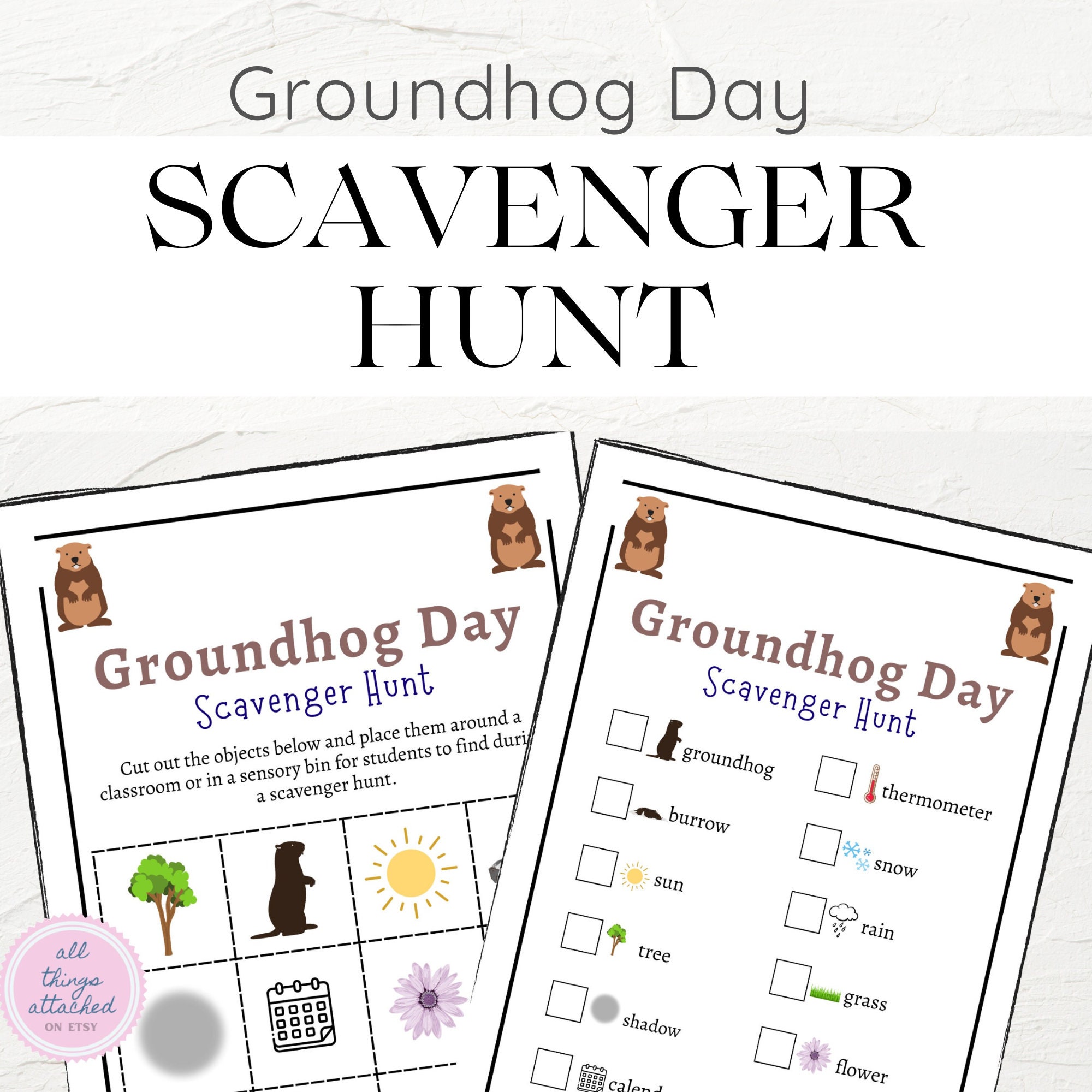 Groundhog Day Scavenger Hunt | Printable Groundhog Day Activity for ...