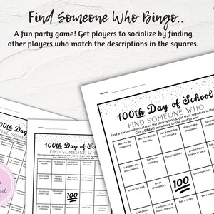 100th Day of School Games | Printable Classroom Bingo | 100th Day ...