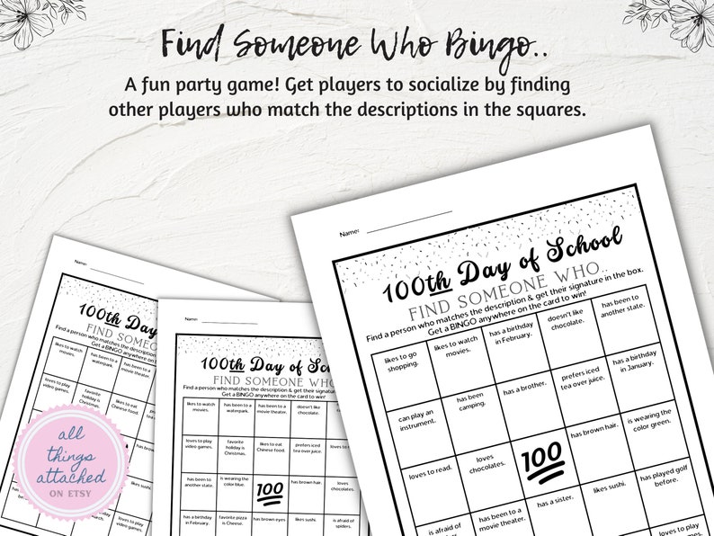 100th Day of School Games | Printable Classroom Bingo | 100th Day ...