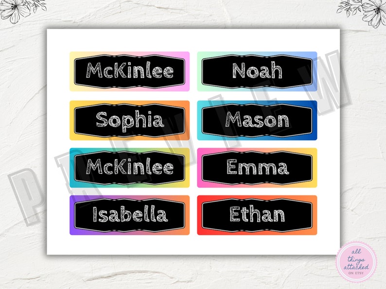 Classroom Name Labels Template | Editable Classroom Labels | Name Tags ...