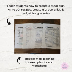 Printable Life Skills Lesson | Kids Meal Planning Activity | NO PREP ...