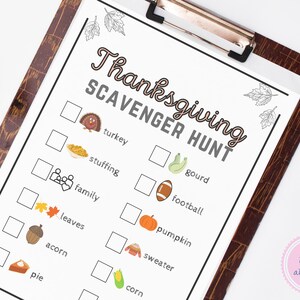Thanksgiving Scavenger Hunt | Printable Thanksgiving Games | Kids ...