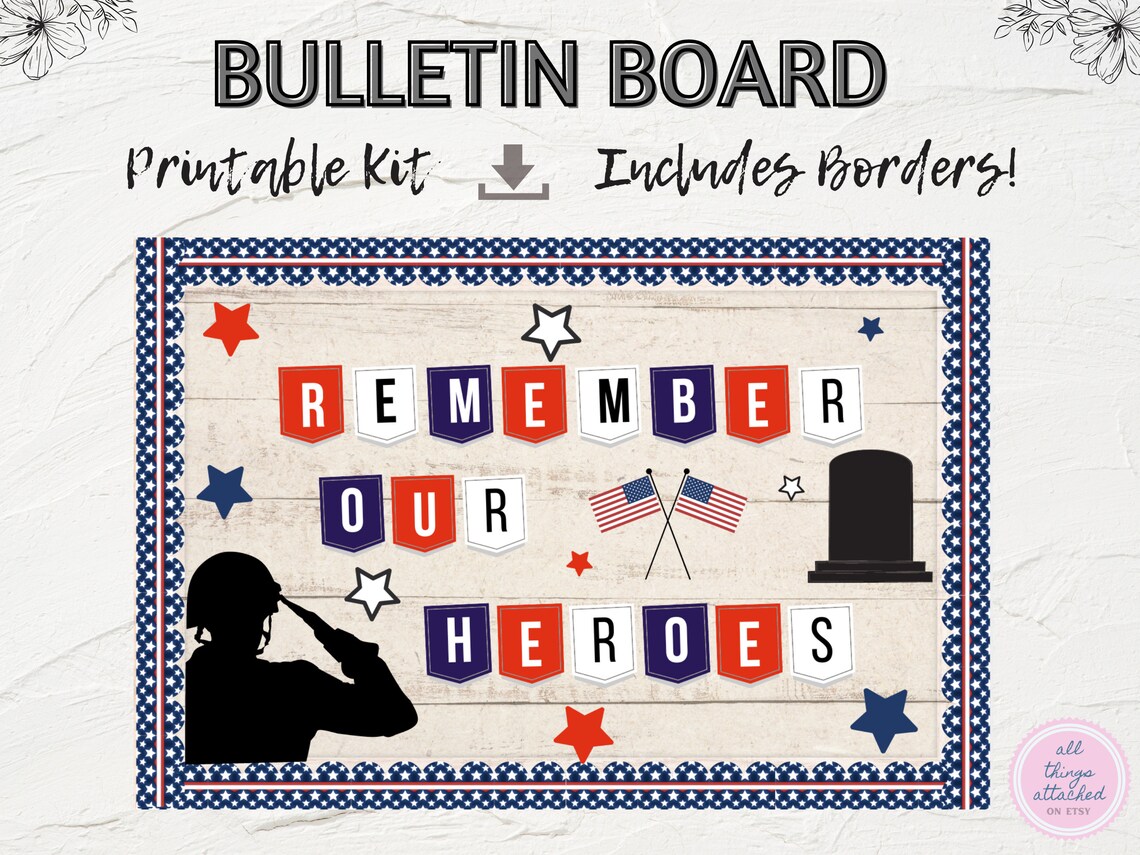 Veteran's Day Bulletin Board Kit Veteran's Day - Etsy