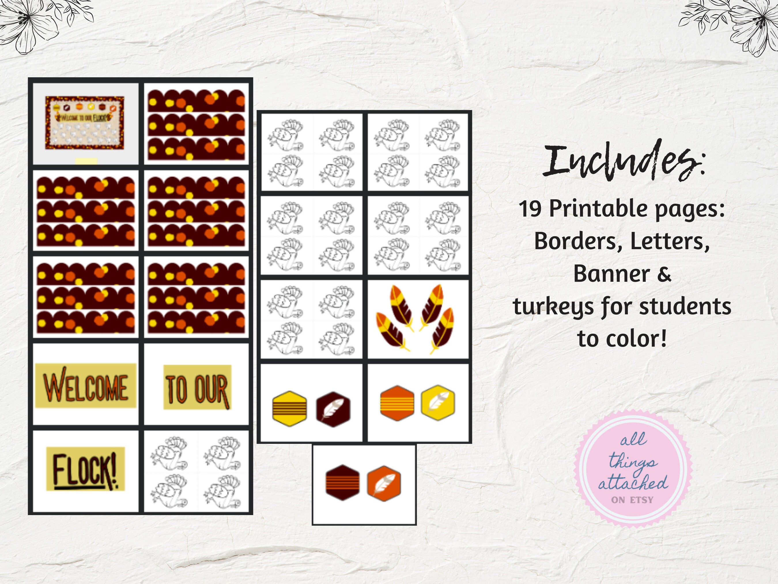 Thanksgiving Themed Bulletin Board Kit | Printable November Board ...