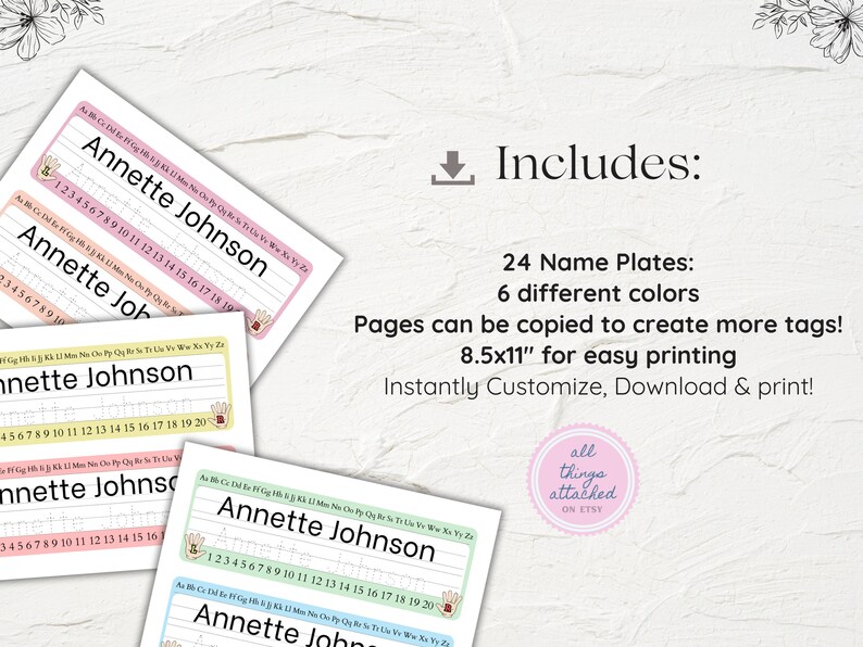 Student Desk Plates Template | Editable Student Name Cards | Student ...