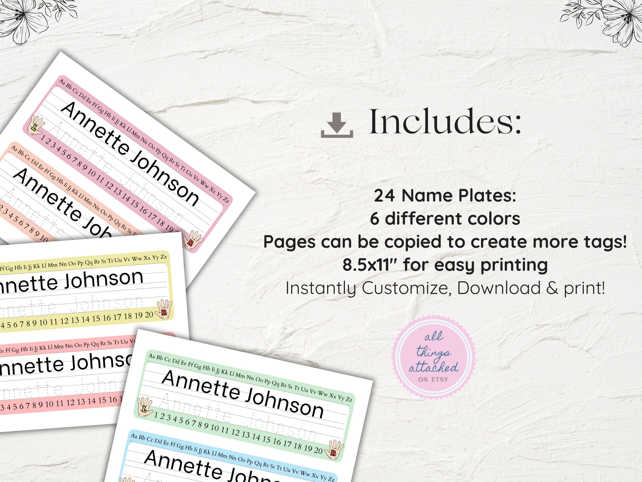 Student Desk Plates Template Editable Student Name Cards Student Desk ...