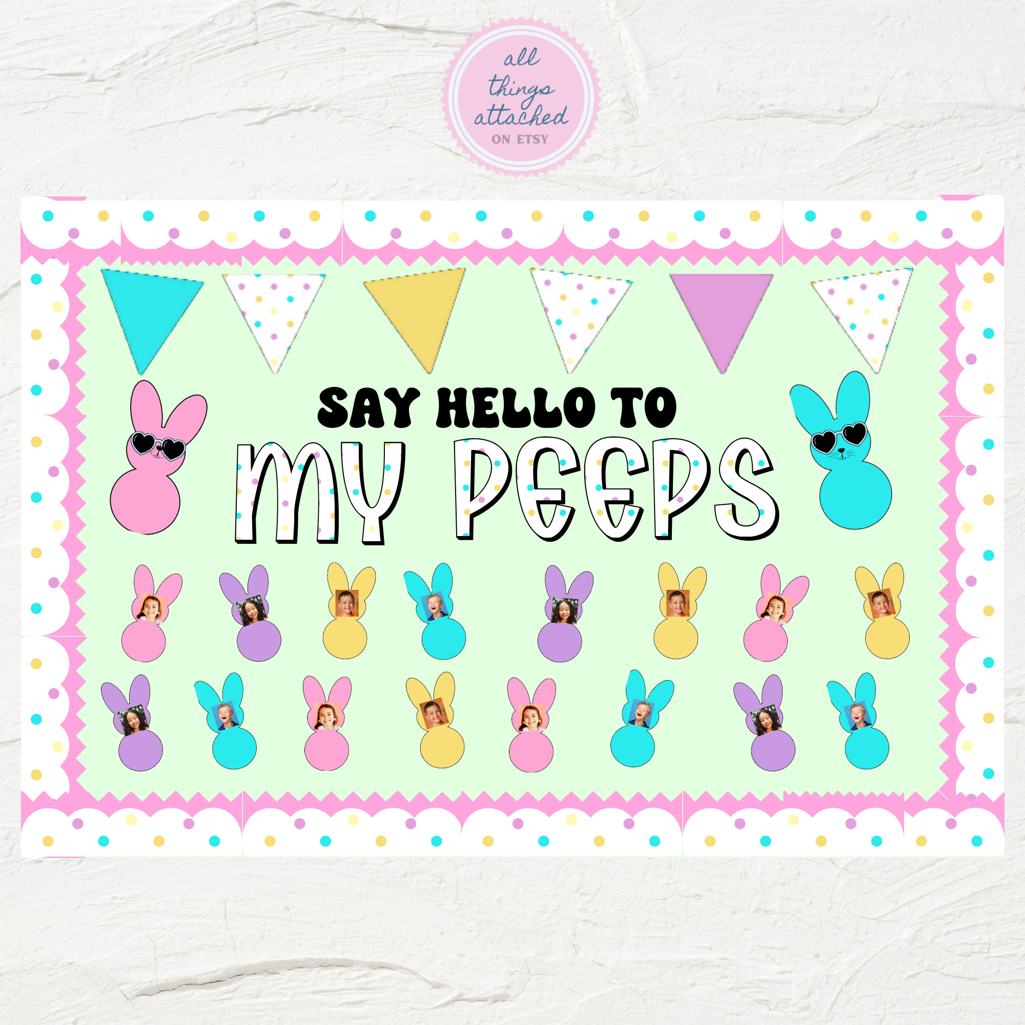 April Bulletin Board Kit | Peeps Bulletin Board | Easter Bulletin Board ...