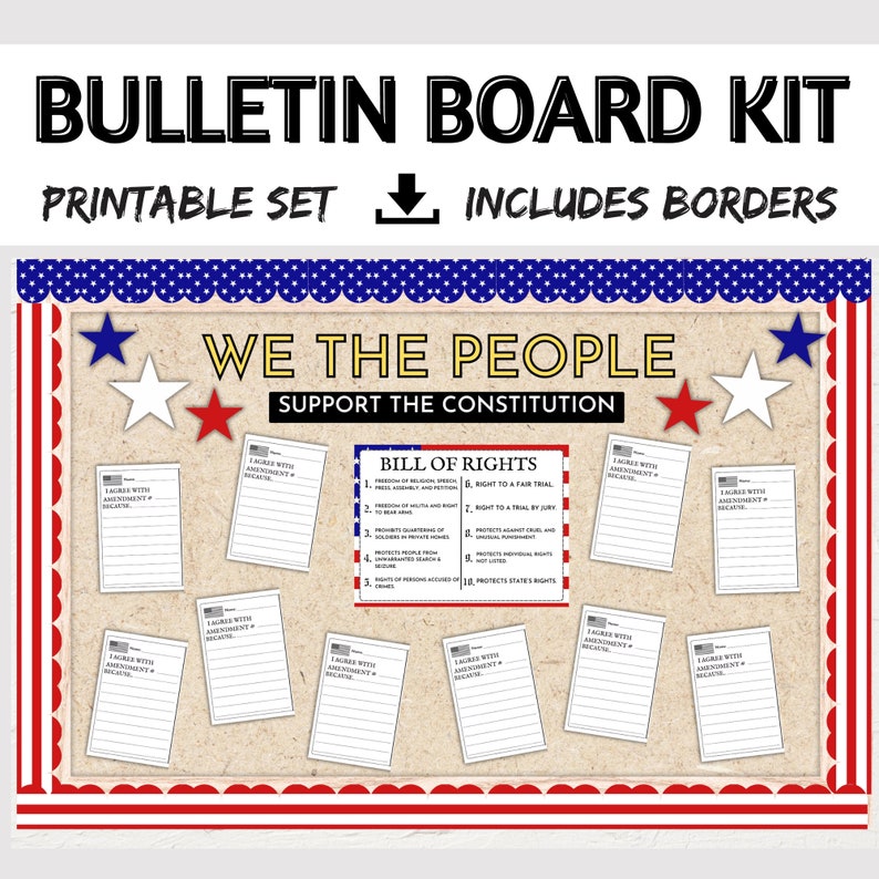 Constitution Bulletin Board Idea | Printable Bill of Rights Bulletin ...