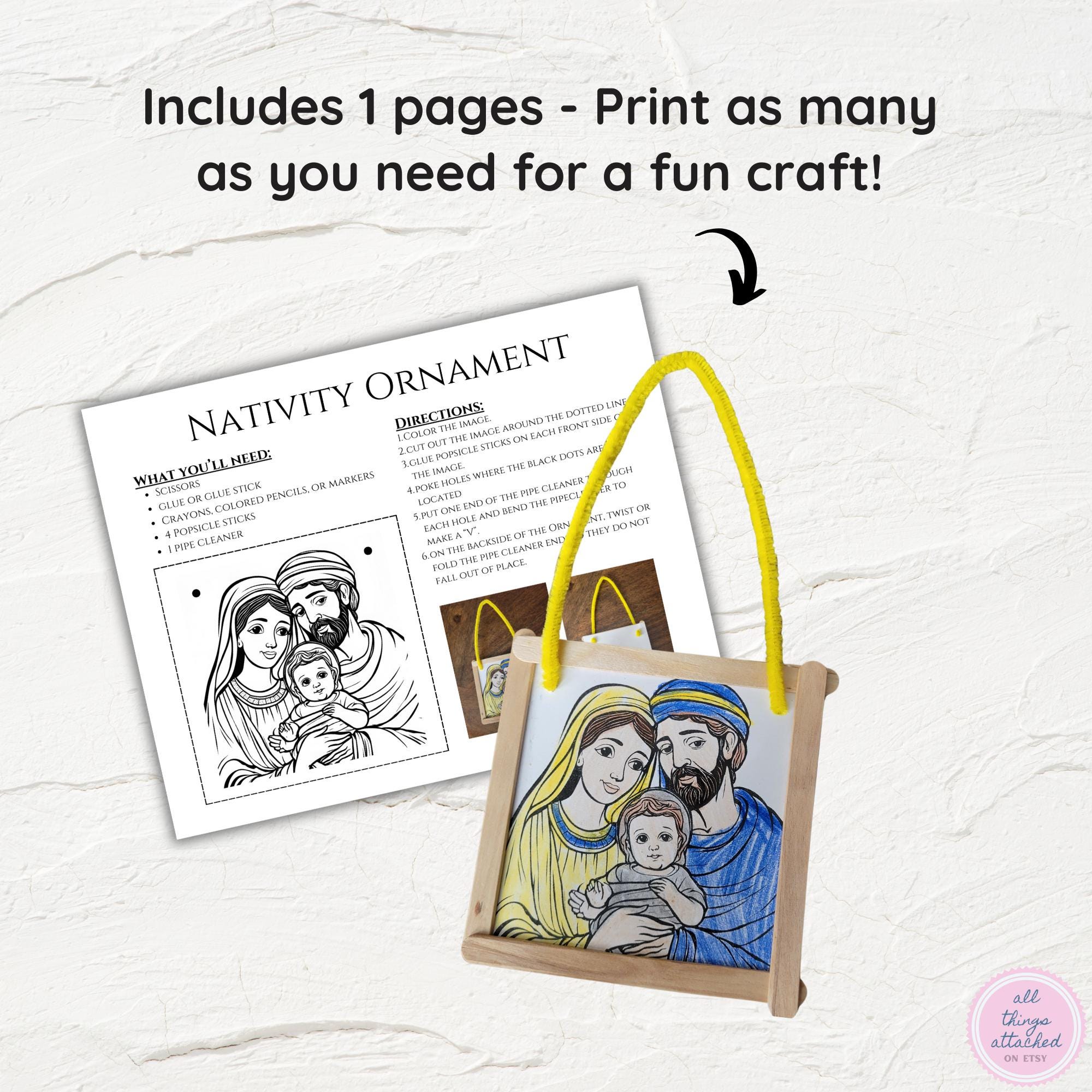 Printable Nativity Ornament Craft | Christmas Childrens Craft | Sunday ...