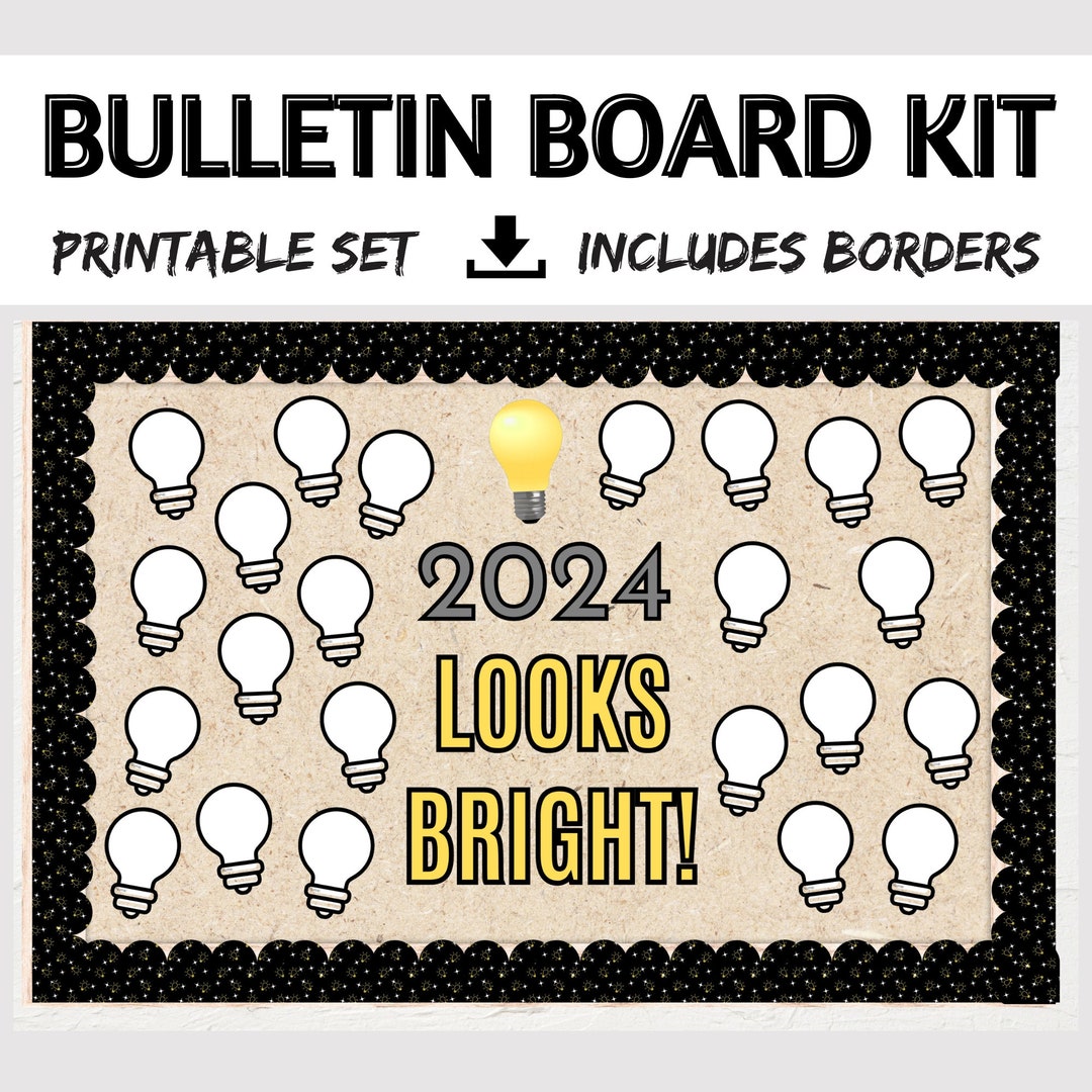 This Year Looks Bright New Year Bulletin Board Printable January ...