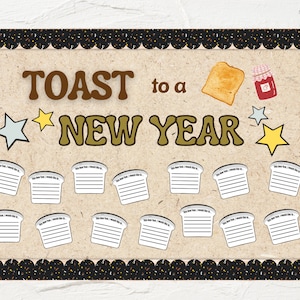 New Year Bulletin Board Idea | Printable Bulletin Board Kit | Toast to ...