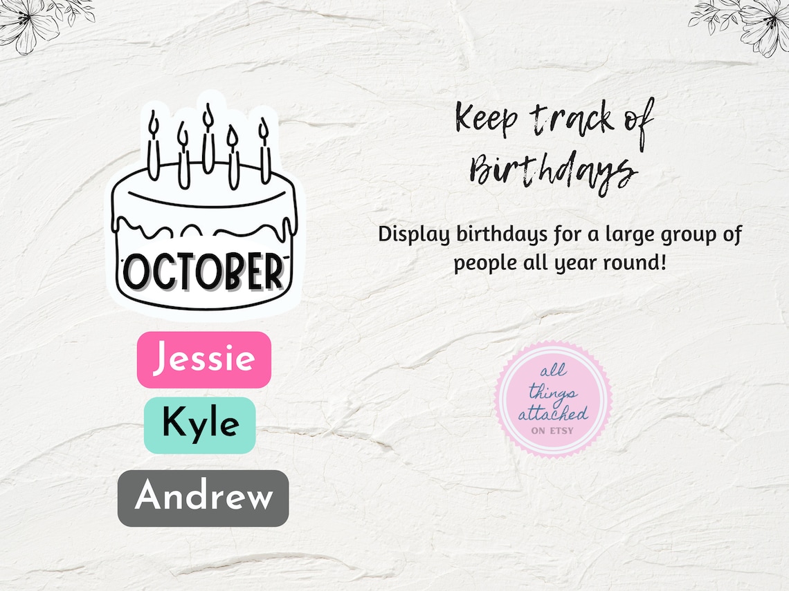 Birthdays Bulletin Board Set | Printable Classroom Bulletin Board Kit ...