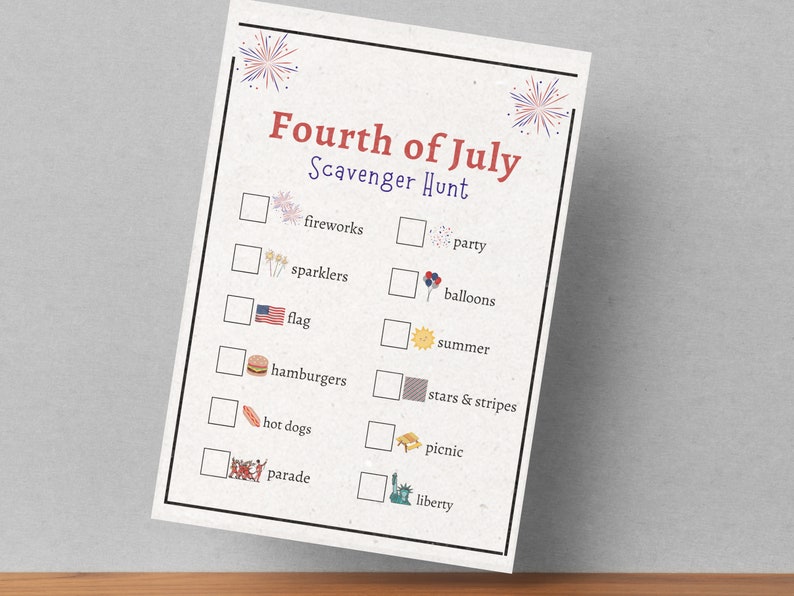 4thof July Scavenger Hunt | Printable Scavenger Hunt | Celebrate ...