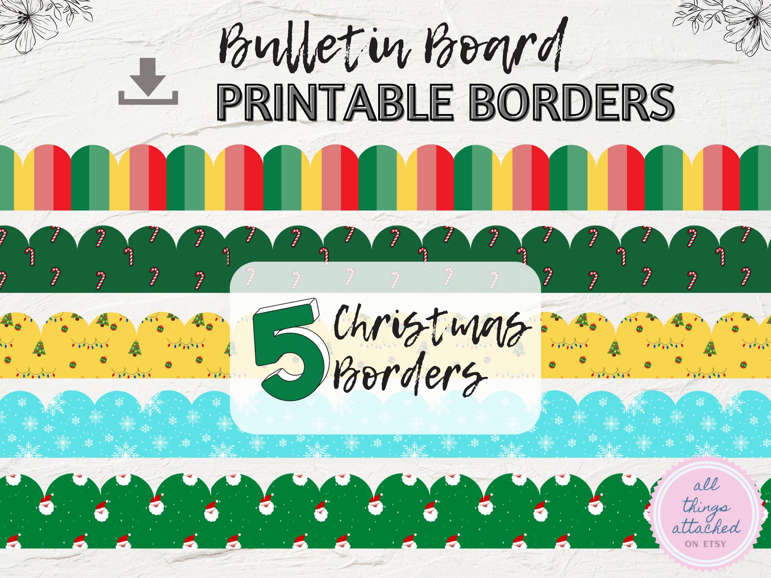 Christmas Bulletin Board Printable Bulletin Board Borders - Etsy