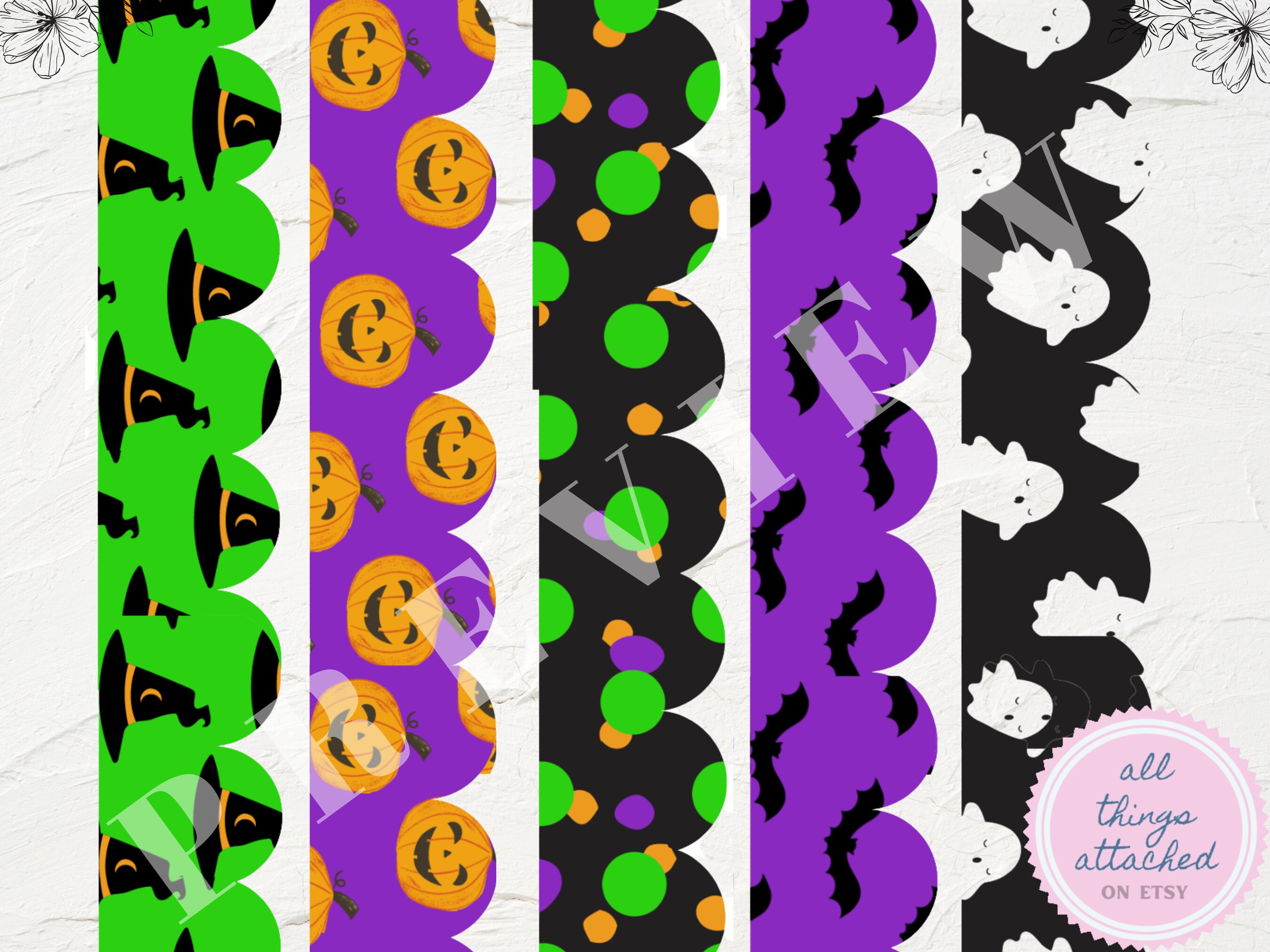 Halloween Bulletin Board | Printable Borders | Halloween Themed Colors ...