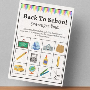 Back to School Scavenger Hunt | Printable Back to School Activity for ...