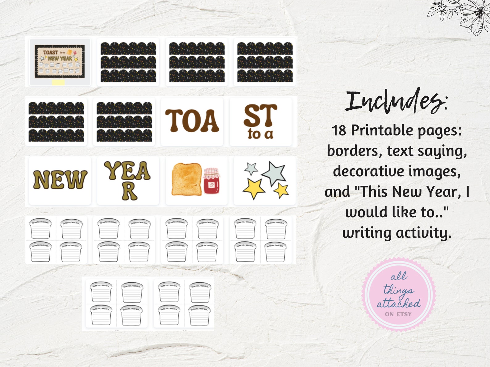 New Year Bulletin Board Idea | Printable Bulletin Board Kit | Toast to ...