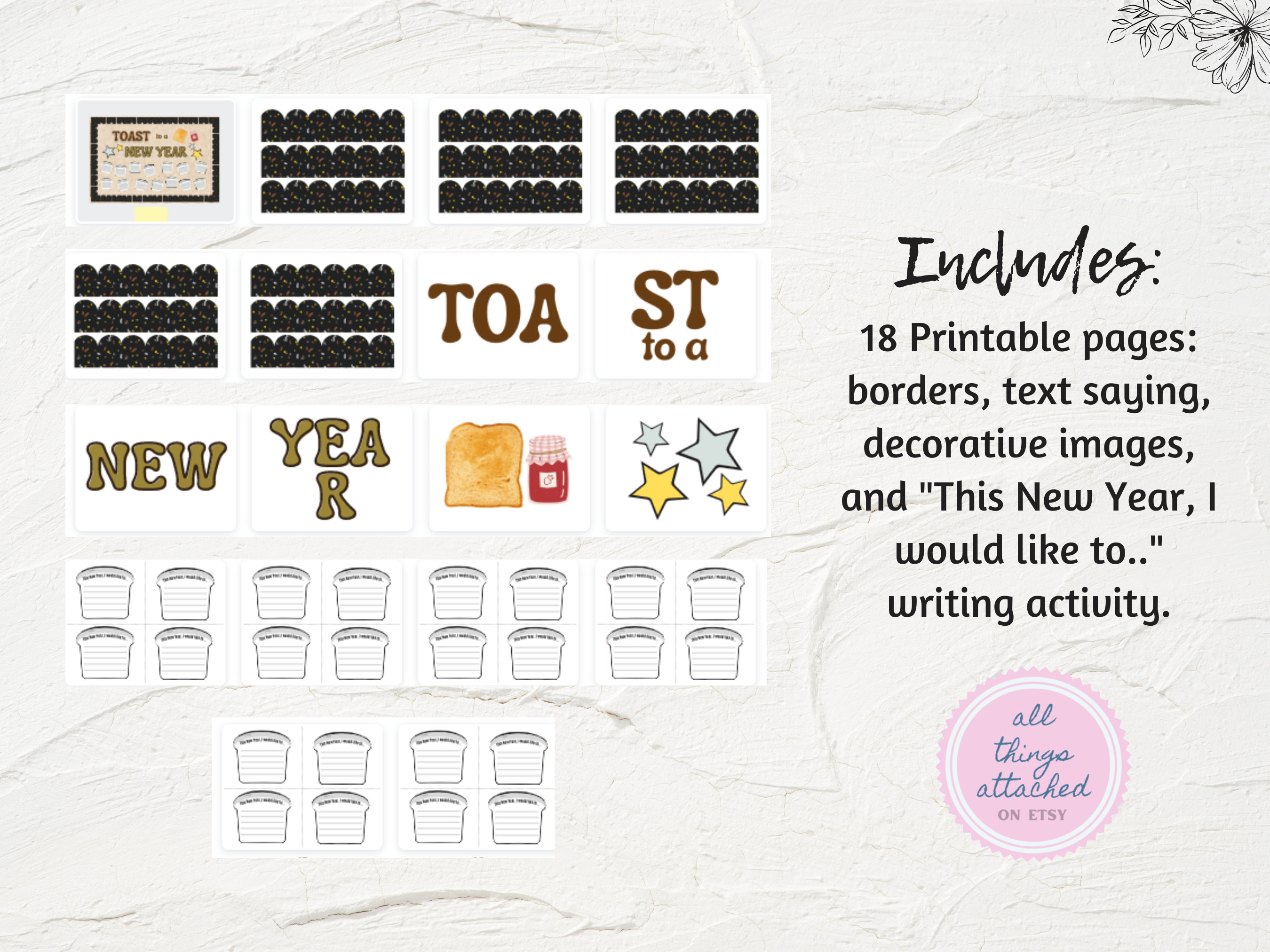 New Year Bulletin Board Idea | Printable Bulletin Board Kit | Toast to ...