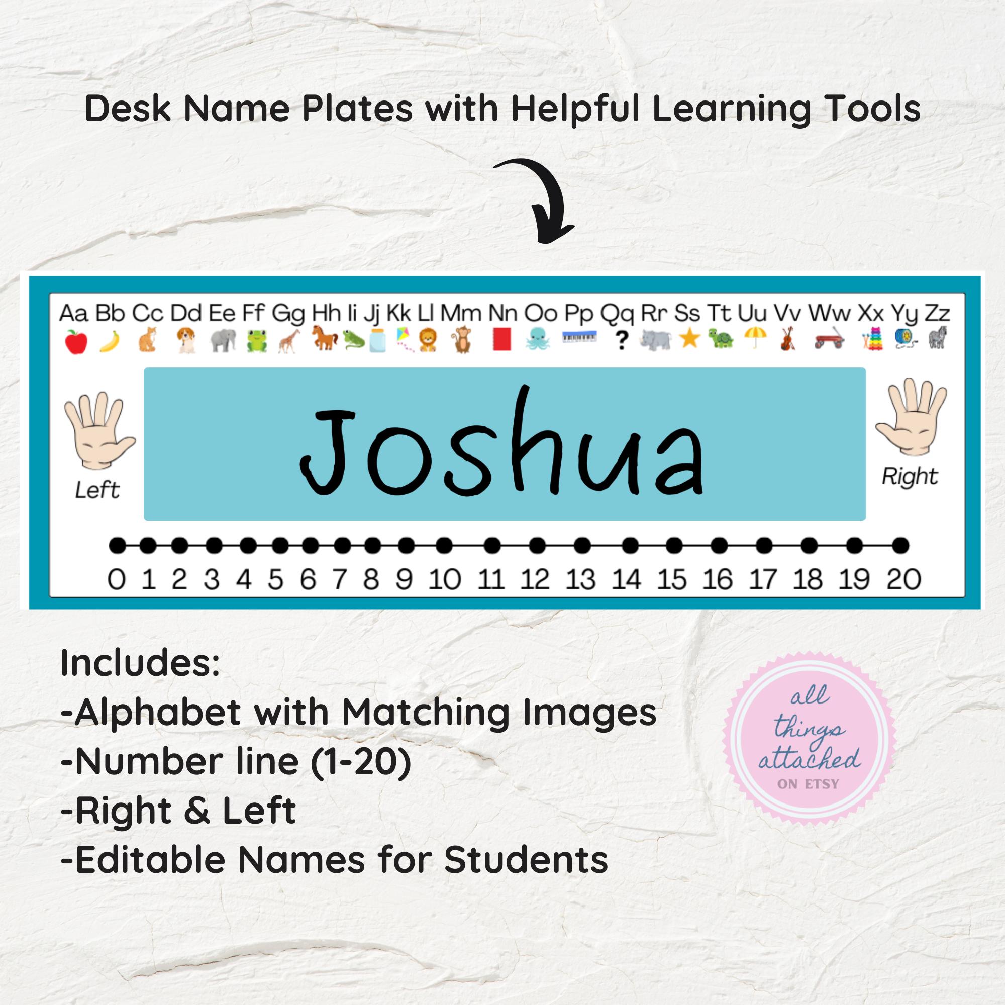 Students Desk Plates | Printable Student Name Cards | Editable Student ...