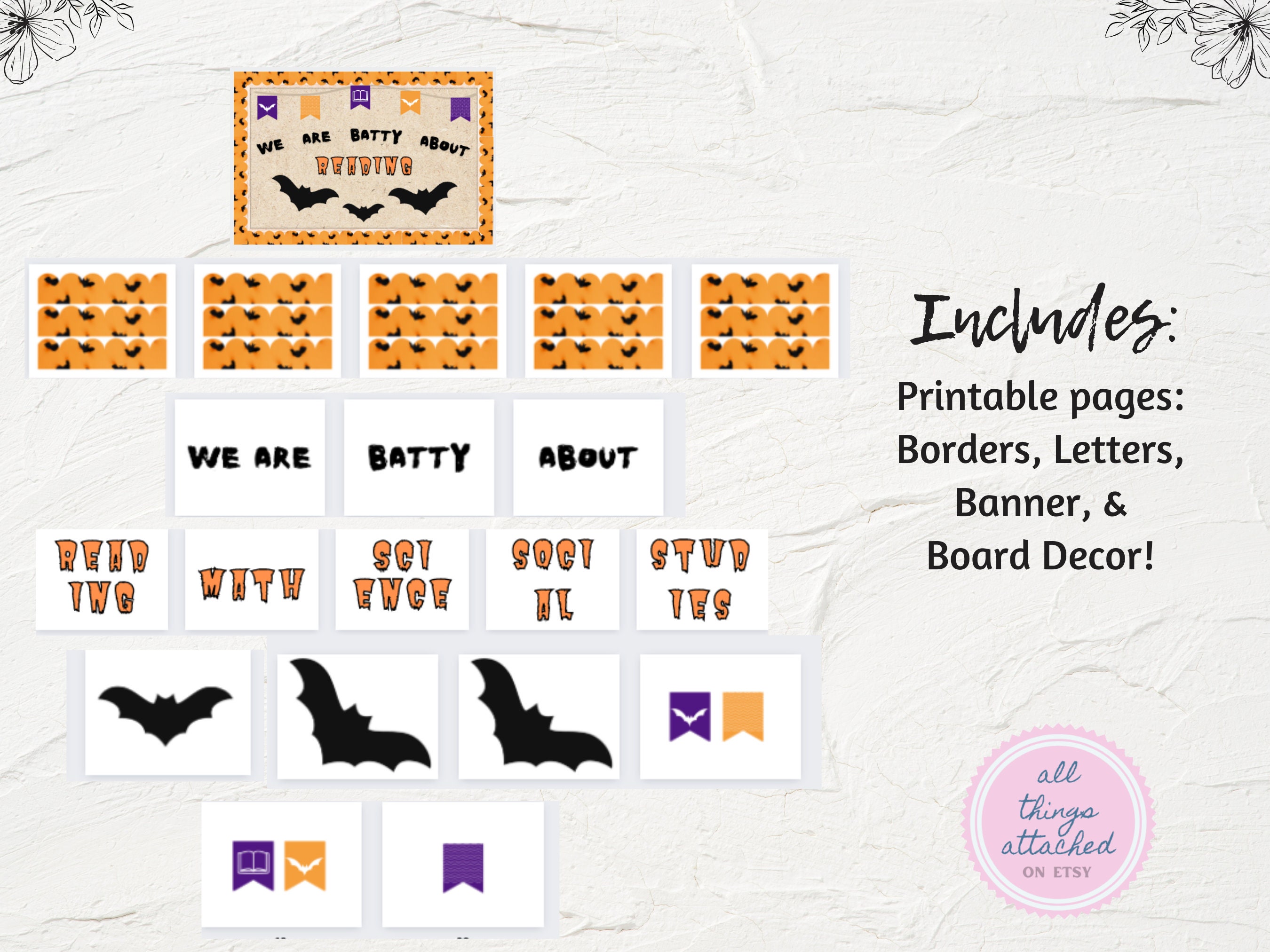 Halloween Themed Bulletin Board Set | Printable October Board Kit | We ...