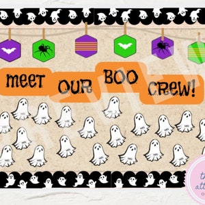 Halloween Bulletin Board | Meet Our Boo Crew | Student Ghost Activity ...