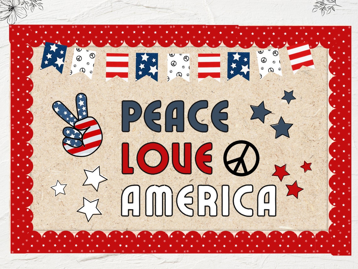 Patriotic Themed Bulletin Board | Printable America Bulletin Board Kit ...